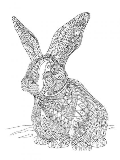 Rabbit coloring pages for Adults
