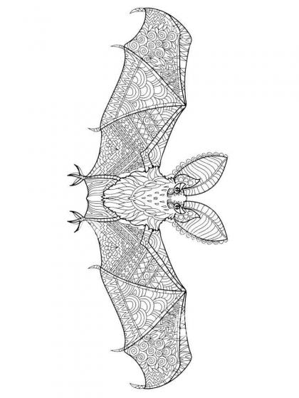 Bat coloring pages for Adults