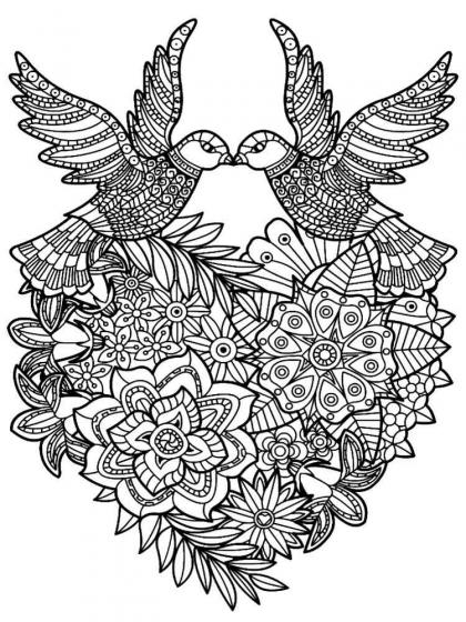 Dove coloring pages for Adults