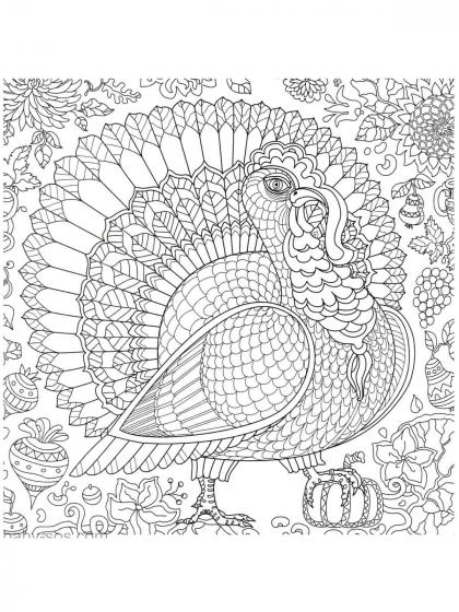 Turkey coloring pages for Adults