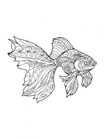 Goldfish coloring pages for Adults