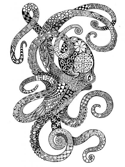 Octopus coloring pages for Adults