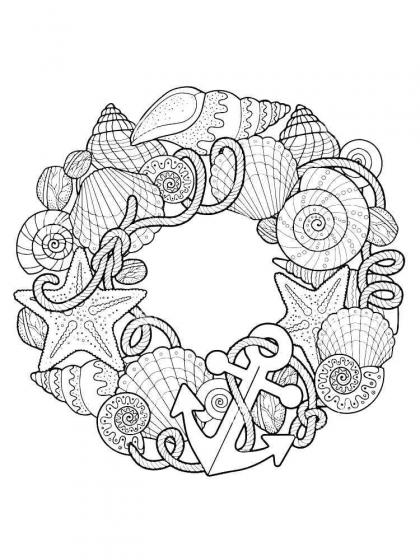 Shell coloring pages for Adults