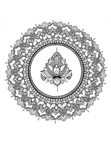 Lotus coloring pages for Adults