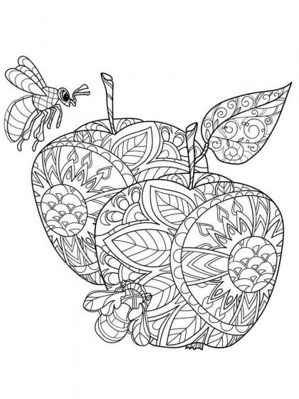 Apple coloring pages for Adults