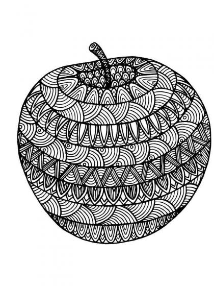 Apple coloring pages for Adults