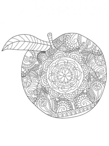 Apple coloring pages for Adults