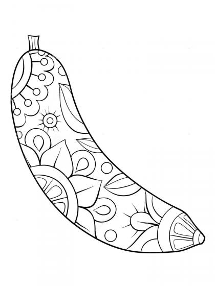 Banana coloring pages for Adults