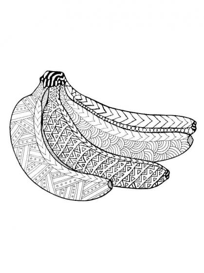 Banana coloring pages for Adults