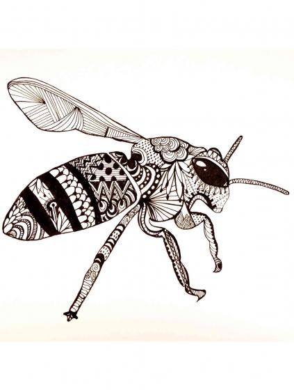 Bee coloring pages for Adults