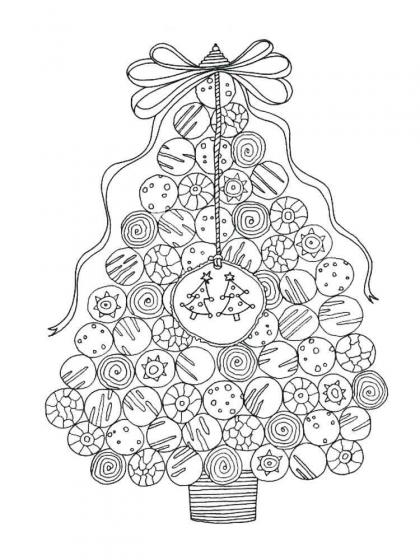 Christmas Tree coloring pages for Adults