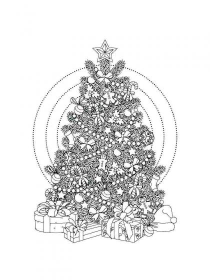 Christmas Tree coloring pages for Adults
